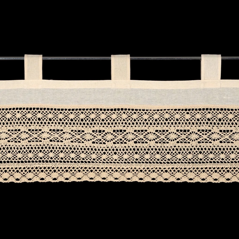 KRÁTKÁ ZÁCLONA NA POUTKÁCH MADDELINE 150X35 CM SVĚTLEBÉŽOVÁ