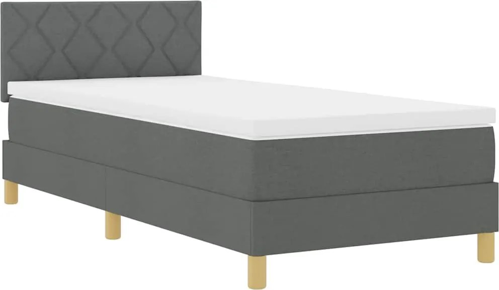 Postel s boxspringem s polštářem Tmavě šedá 100 x 200 cm textil 3338973