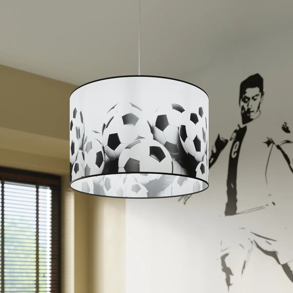 Dětské závěsné svítidlo Ball B, 1x plastové stínítko se vzorem, (fi 40cm)