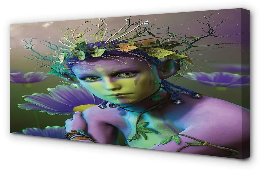 Obrazy na plátně Elf ženě květiny 140x70 cm
