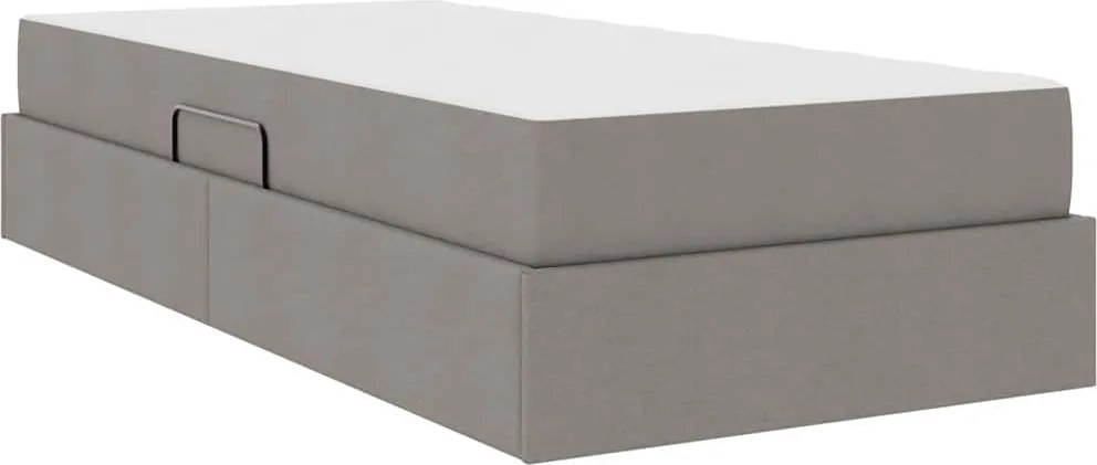 Postel s úložným prostorem a matrací Taupe 100 x 200 cm 3399643