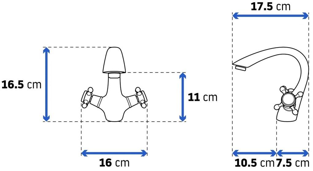 Umyvadlová baterie REA RETRO černá mat