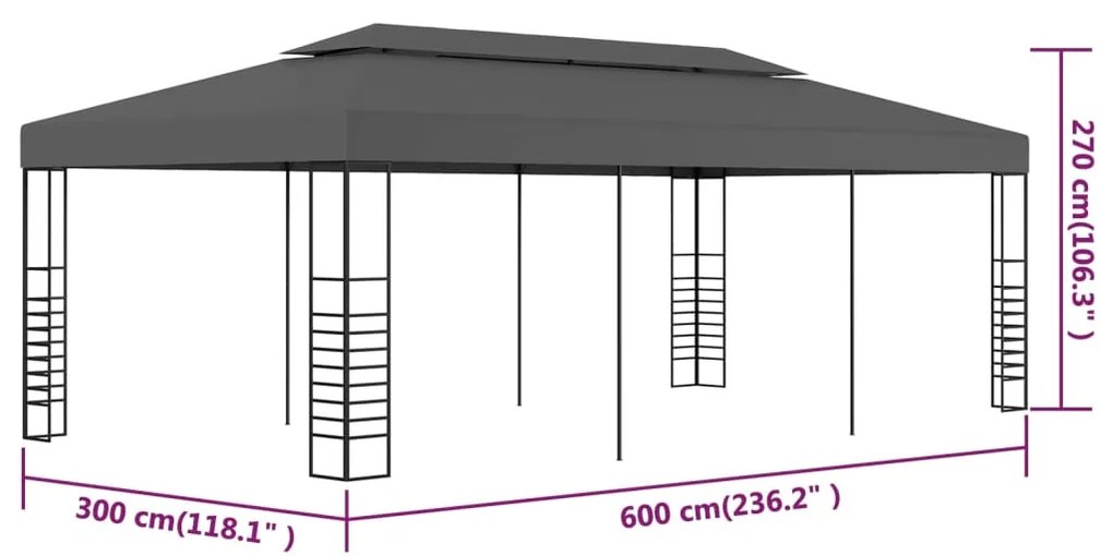 Altán 3 x 6 m antracitový - Default Title