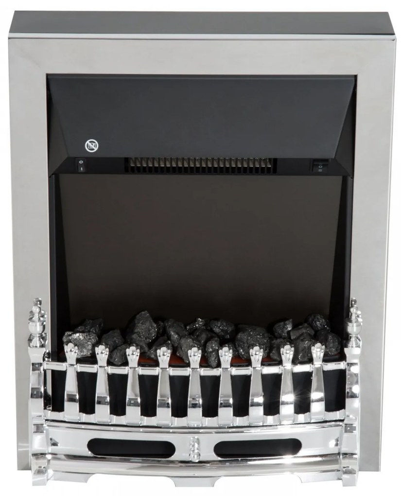 Elektrický krb na zeď LED GOLETO HOMCOM SILVER 1000/2000W