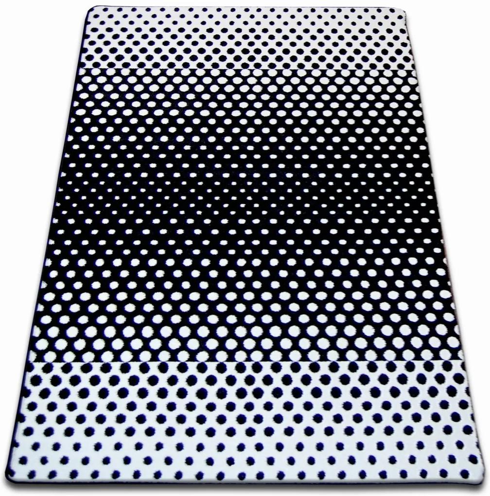 Kusový koberec SKETCH Cross bílo-černý 160x220