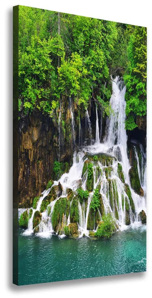 Wallmuralia Foto obraz na plátně Vodopád v lese 50x100 cm
