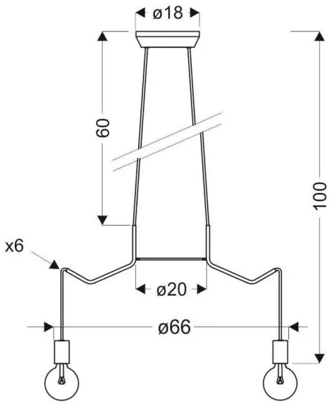Lustr na lanku BASSO 6xE27/40W/230V bílá
