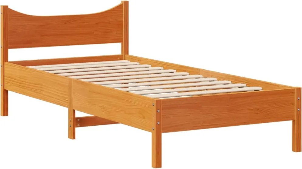 Rám postele s čelem voskově hnědý 75 x 190 cm masivní borovice 3306329