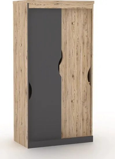 Bradop Šatní skříň CASPER C180 s posuvnými dveřmi | Provedení: CEF - FIALOVÁ