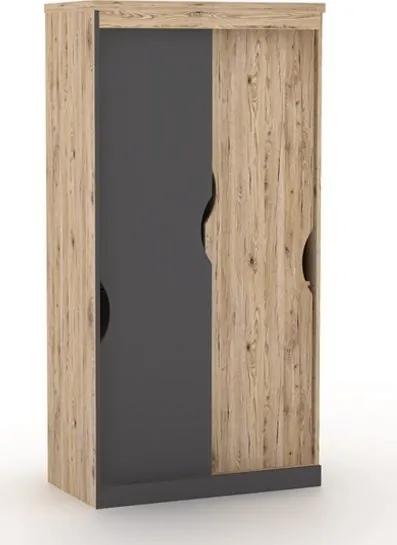 Bradop Šatní skříň CASPER C180 s posuvnými dveřmi | Provedení: CER creme růžová