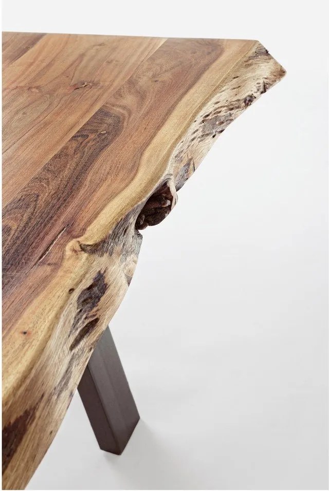 Černý/v přírodní barvě konferenční stolek s deskou z akácie 65x115 cm Aron – Bizzotto