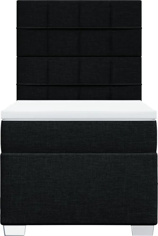 Box spring postel s matrací černá 90x200 cm textil 3292673