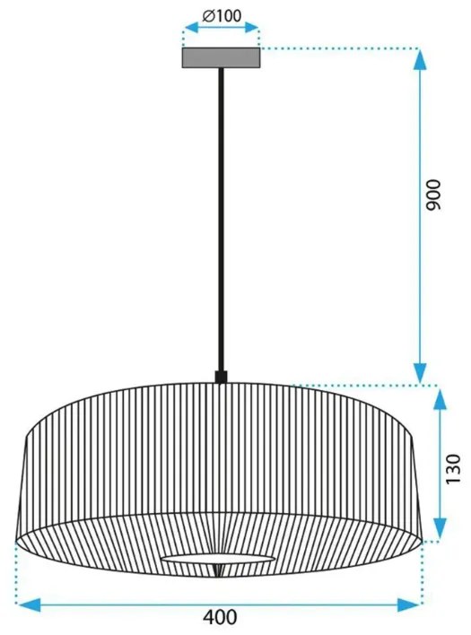 Závěsné svítidlo z juty a kovu 60W zelená