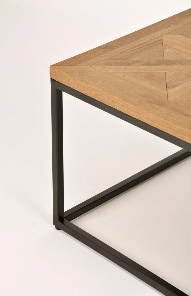 Konferenční stolek Indus 114 cm z masivu dub přírodní/grafit