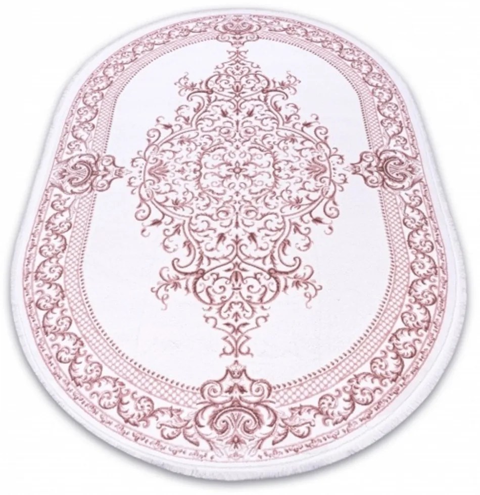 Luxusní kusový koberec akryl Tonga růžový ovál, Velikosti 160x230cm