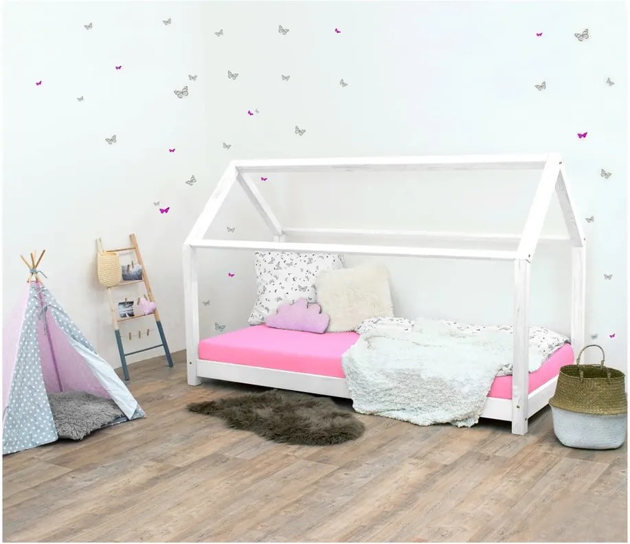 Bílá dětská postel bez bočnic ze smrkového dřeva Benlemi Tery, 120 x 180 cm