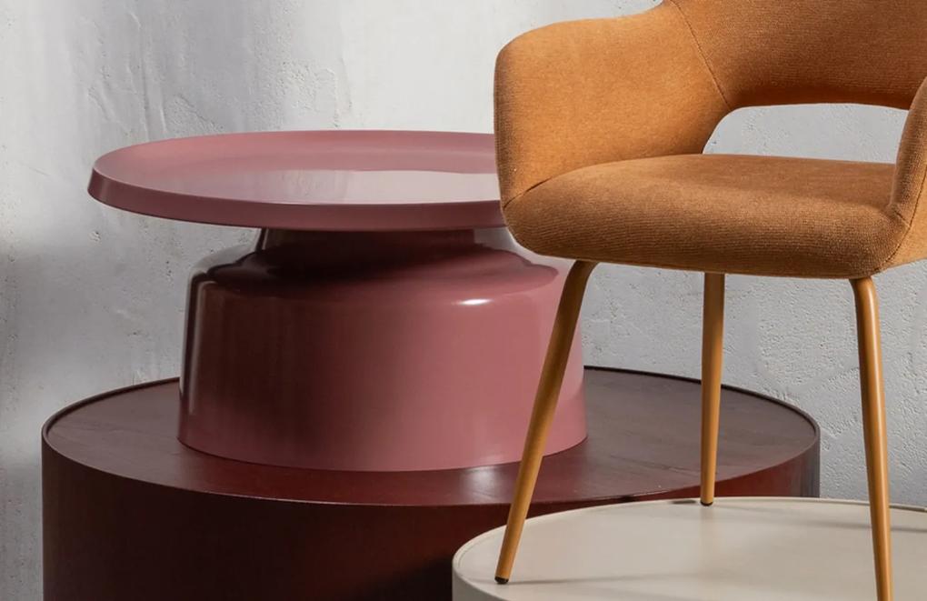 Hoorns Růžový kovový konferenční stolek Dakin 74 cm