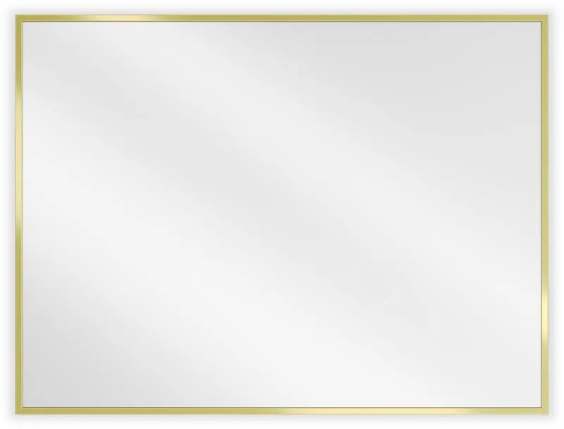 Mexen Loft, obdélníkové koupelnové zrcadlo 80 x 60 cm, barva rámu zlatá lesklá, 9852-080-060-000-50