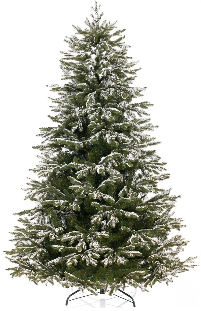 Umělý zasněžený vánoční stromeček Kovový stojan Smrk SANTA