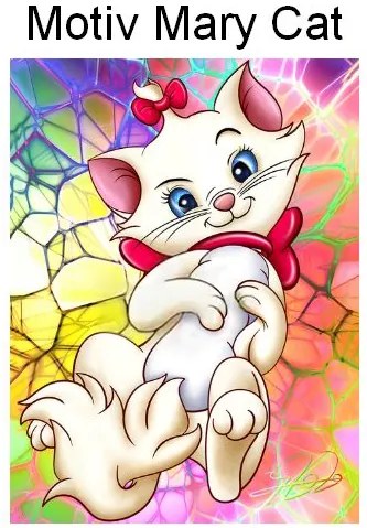 Diamantové malování - Filmové a pohádkové postavy II. (kulaté diamanty) Motiv: Mary Cat, Rozměr: 30x40 cm