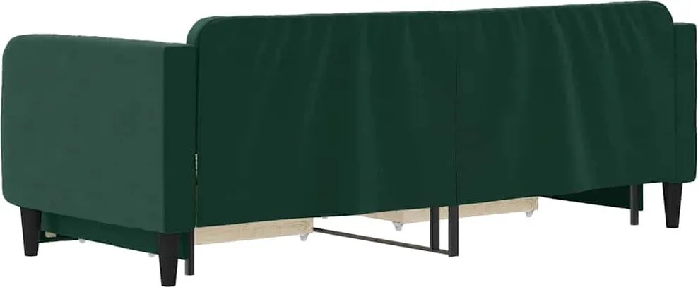 Válenda s přistýlkou a zásuvkami tmavě zelená 80 x 200 cm samet 3197106