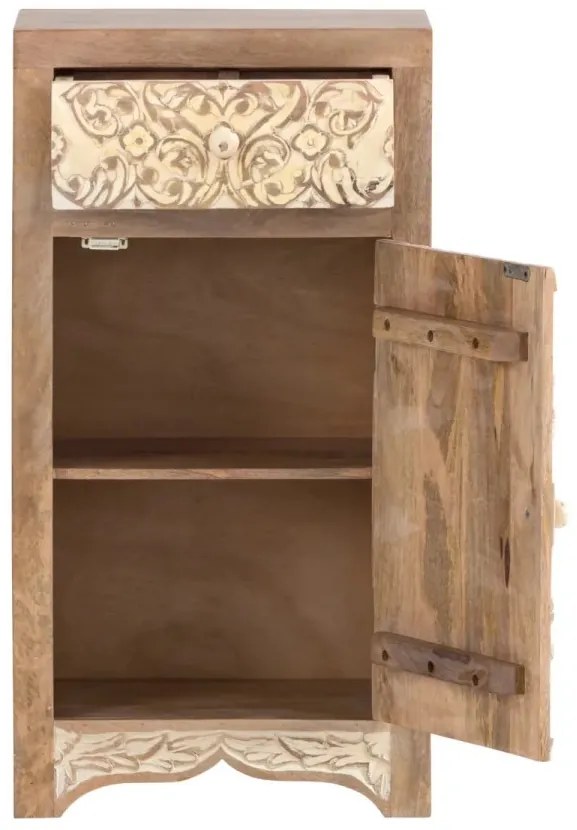 furniture-nabytek.cz - Masivní koupelnová spodní skříňka Delmar z mangového dřeva, lakovaná, hnědá – 43×30×80 cm