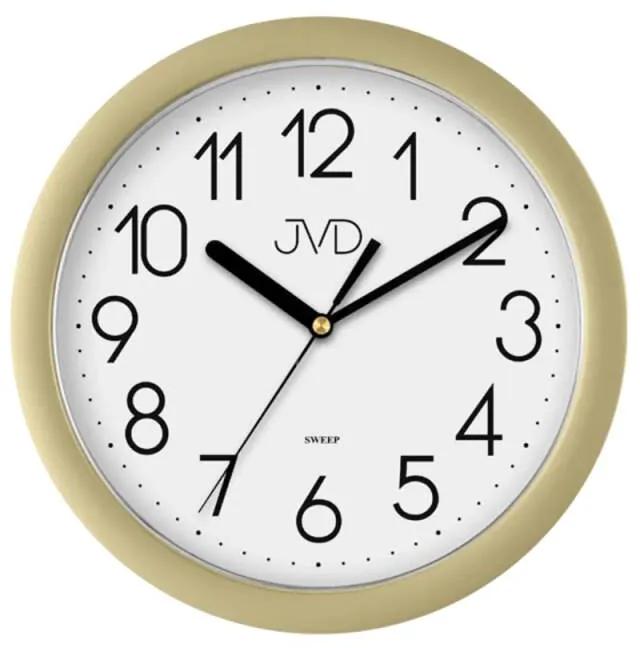 JVD Plastové netikající tiché hodiny JVD sweep HP612.26 - metalická zlatá