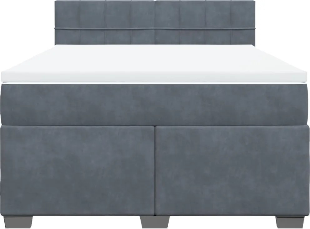 Box spring postel s matrací tmavě šedý 140 x 190 cm samet 3286307