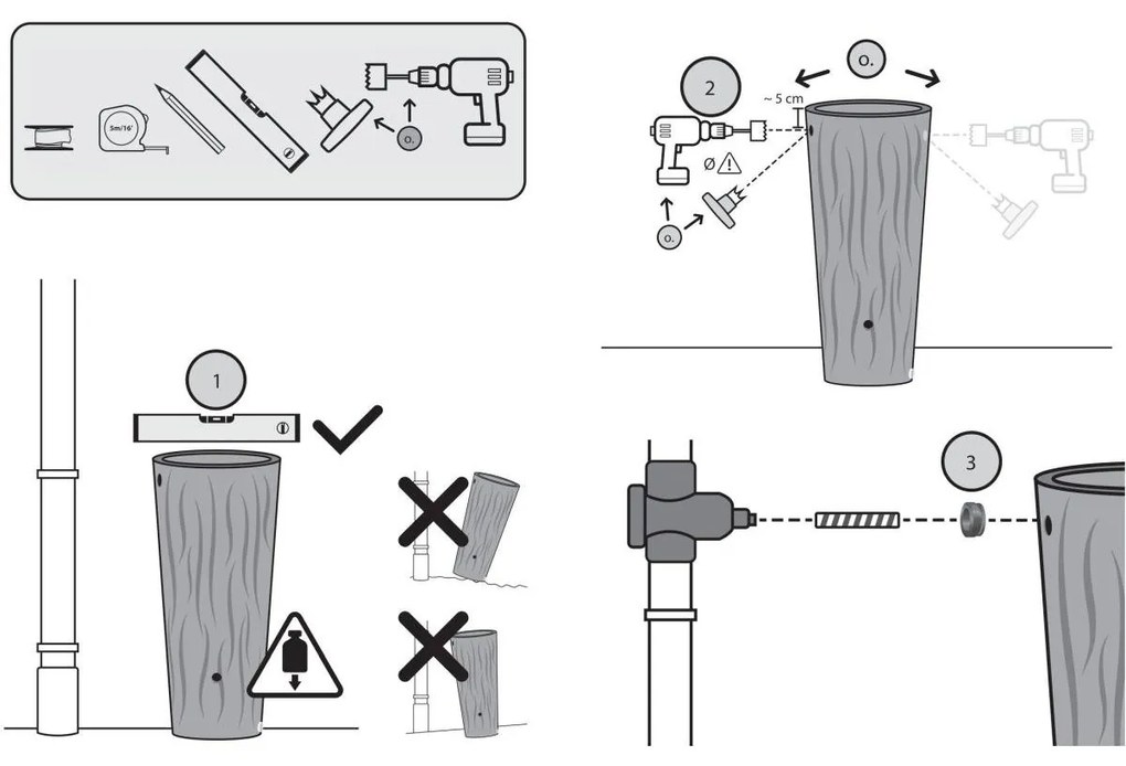Sud na dešťovou vodu ELANA 160 l antracit
