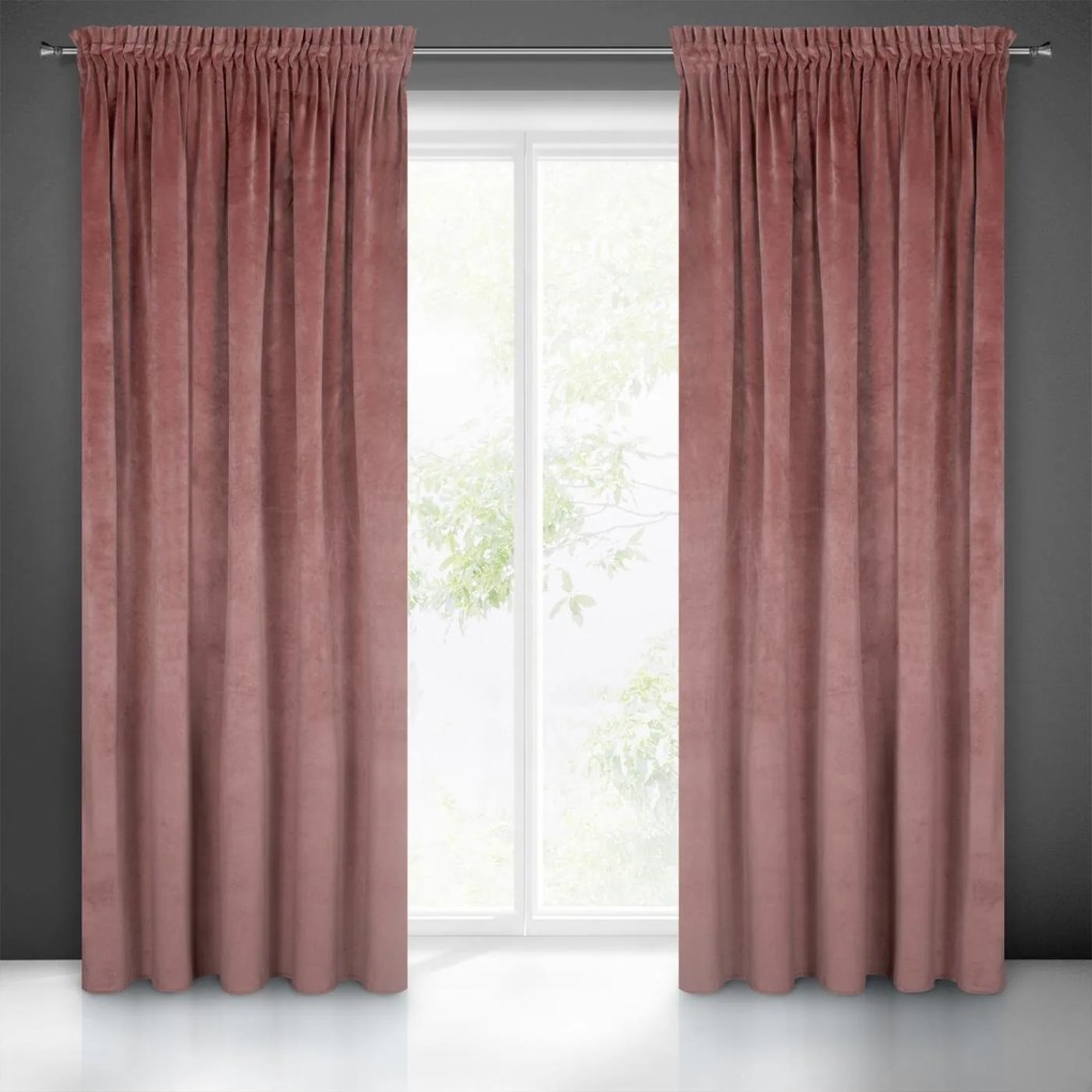ZATEMŇOVACÍ ZÁVĚS NA PÁSCE VILLA 140X270 CM STARORŮŽOVÁ