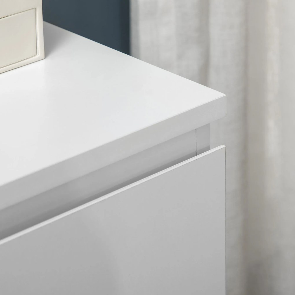 HOMCOM Komoda se 3 zásuvkami - Moderní design s měkkým zavíráním pro ložnici a obývací pokoj - 60 x 38 x 100 cm, bílá