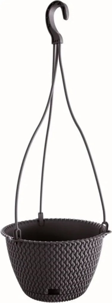 PROSPERPLAST Květináč závěsný SPLOFY ROUND W antracit 23cm