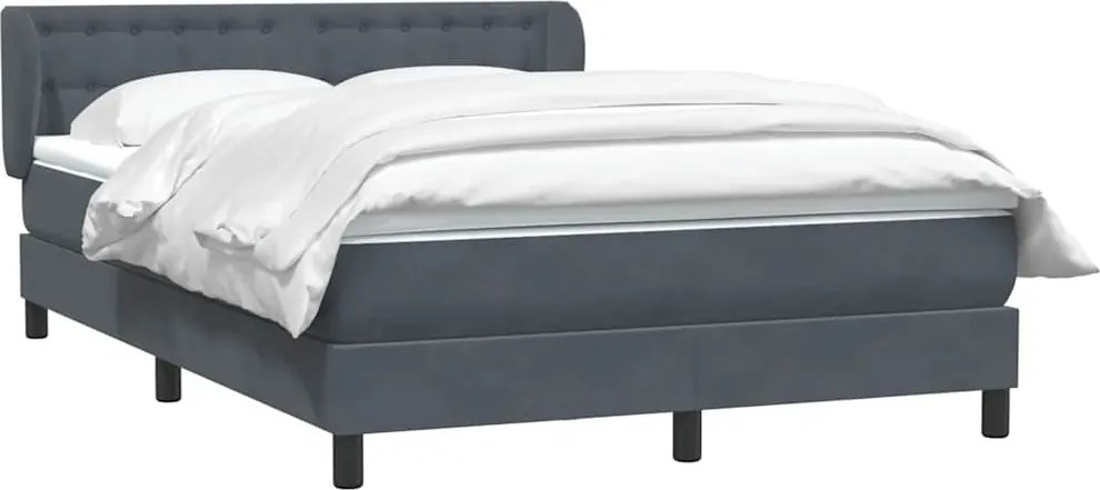 Box spring postel s matrací tmavě šedá 160x210 cm samet 3317866