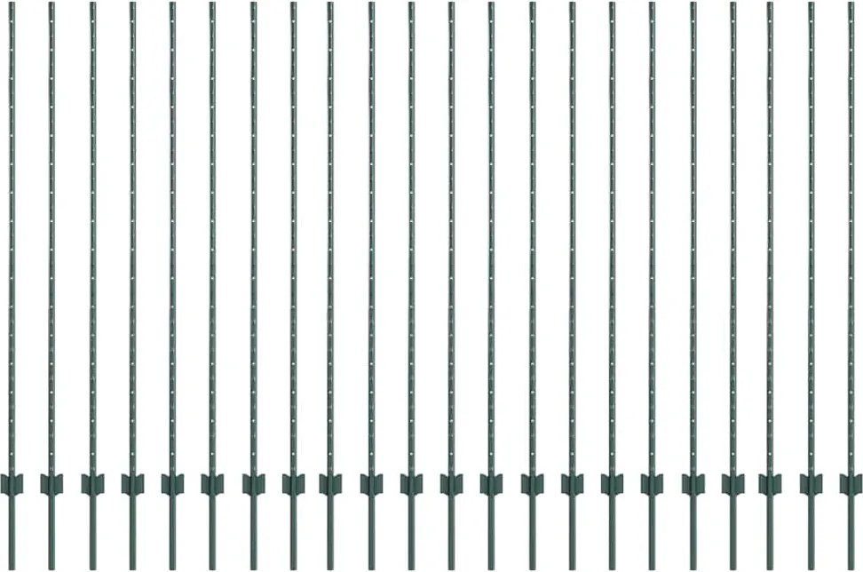 Zabudovaný plotový sloupek 22 ks Zelená 200 cm 3335926