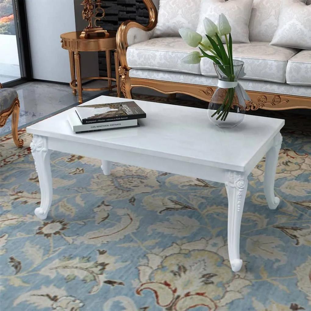 Konferenční stolek lesklý bílý 100x50x42 cm kompozitní dřevo,  358560