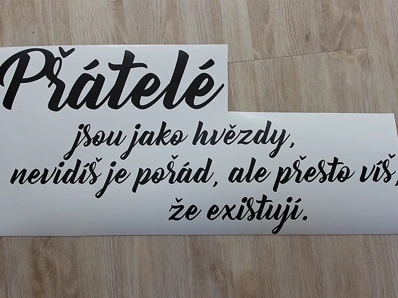 Citát přátelé samolepka na zeď 50 x 24 cm