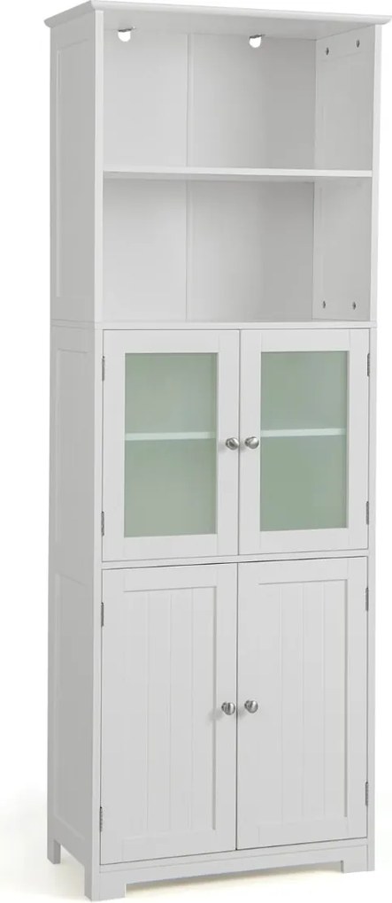 Costway 163 cm vysoká koupelnová skříňka volně stojící úložná – 60 × 30 × 163 cm