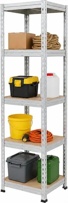 Regál 183x40x40 cm zinkovaný 5-policový, nosnost 1000 kg, RIVET - 4ks