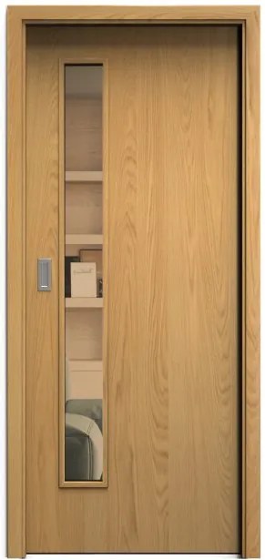 SAPELI ELEGANT KOMFORT M60 - DÝHA - POSUVNÉ DVEŘE VČ. ZÁRUBNĚ - Dub natur Průchozí šířka (cm): 100, Průchozí výška (cm): 197