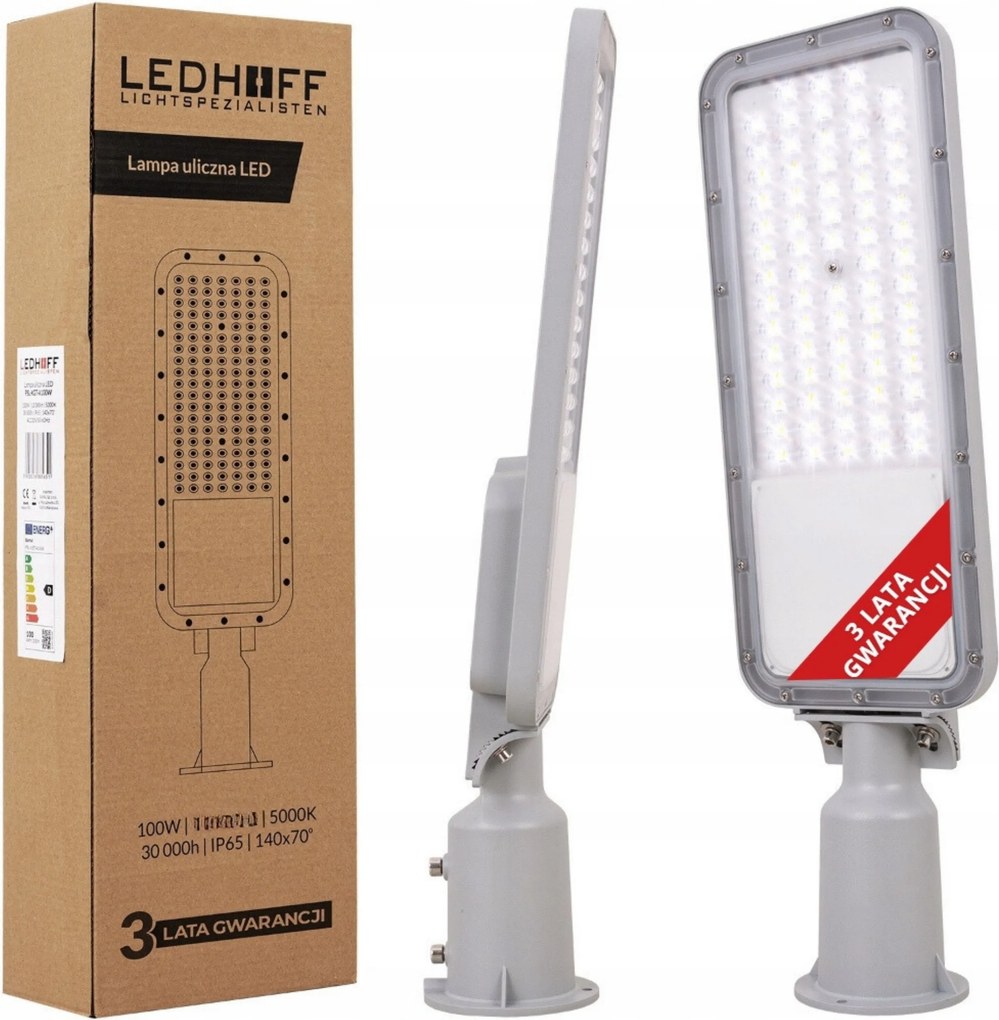 Pouliční lampa Led lampa 100W Silná 230V Premium IP65 venkovní zahradní