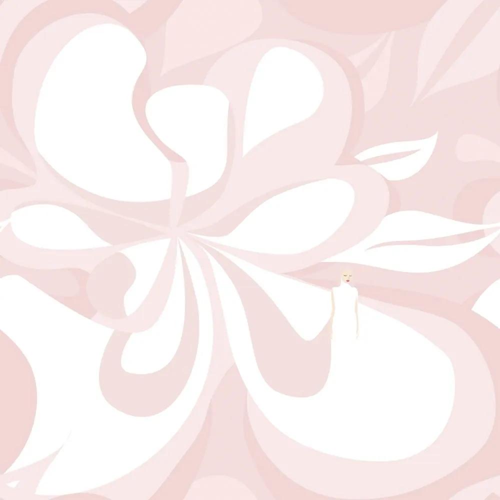 Tapeta ženská abstrakce v růžovém - 75x1000 cm