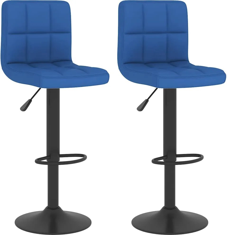 Barové židle 2 ks modré textil 334286
