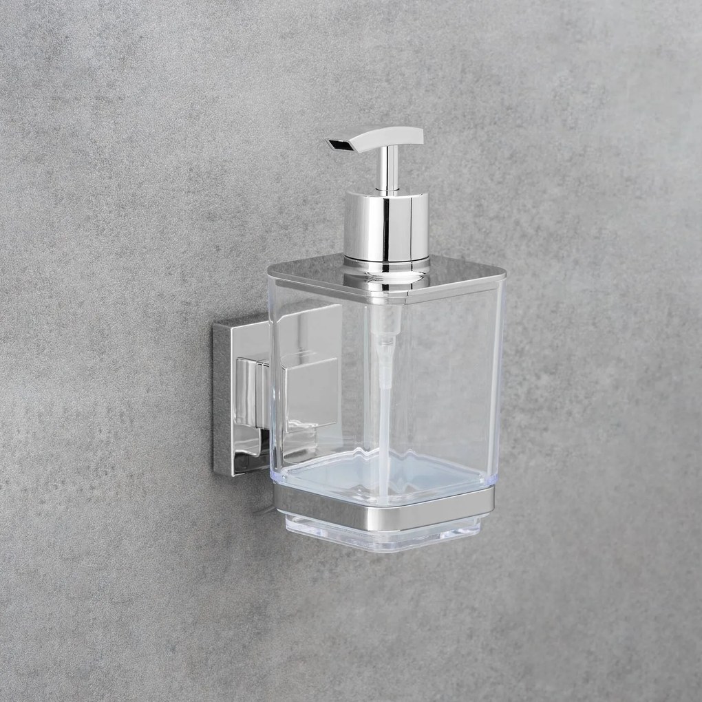 Dávkovač mýdla QUADRO, Vacuum-Loc, 340 ml, bez vrtání, WENKO