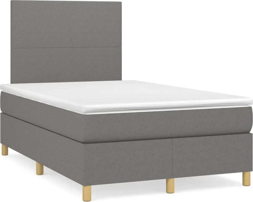 Box spring postel s matrací tmavě šedá 120x200 cm textil 3142162