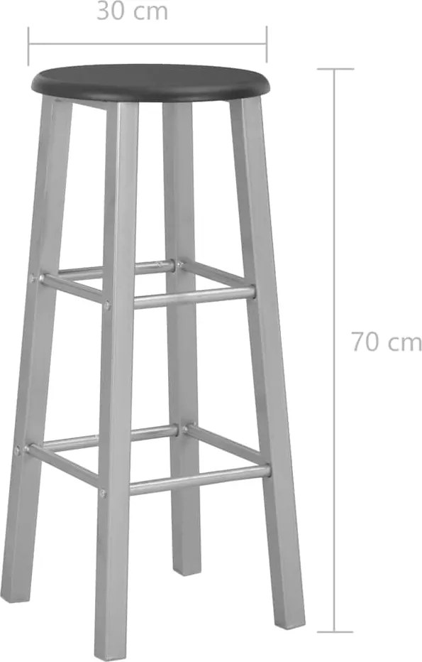 Barové stoličky 2 ks stříbrné MDF 284410