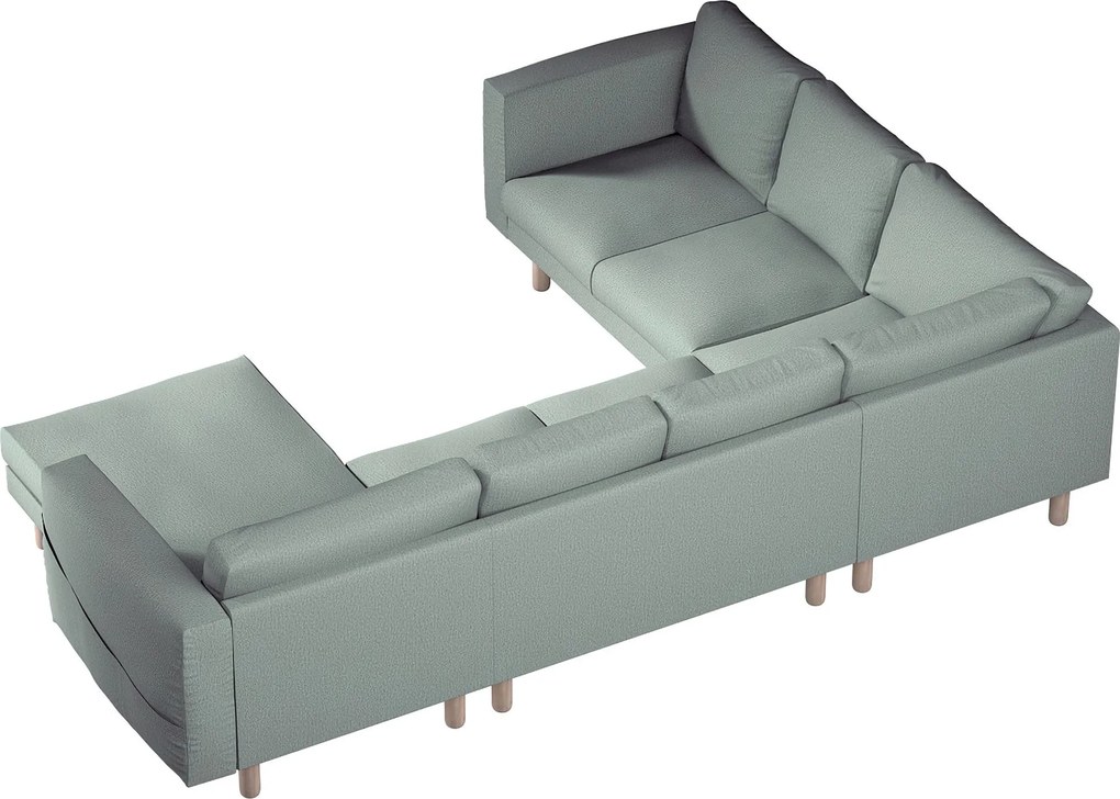 Potah na pohovku IKEA Norsborg rohová, 5-místná se šezlongem barva zelená látka pletený vzor