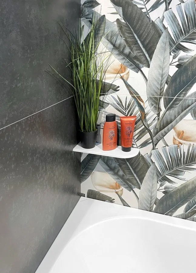 Sapho Sapho, ABELINE rohová police Rockstone 250x250mm, bílá matná, AE250-0101