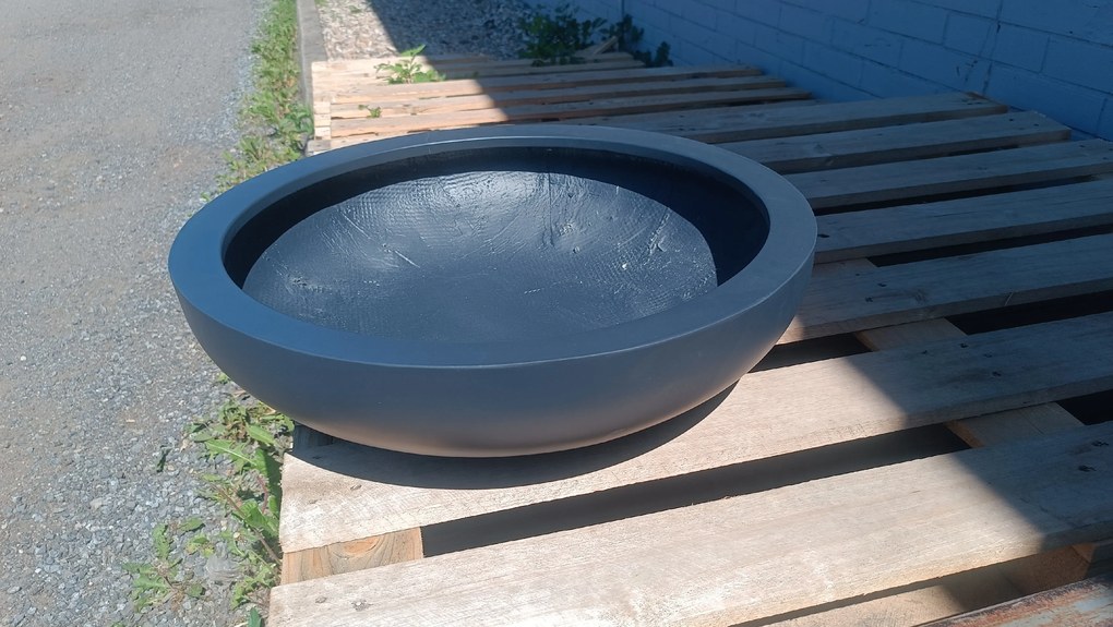 Okrasná miska PLANA, sklolaminát, 14xØ54 cm, antracit