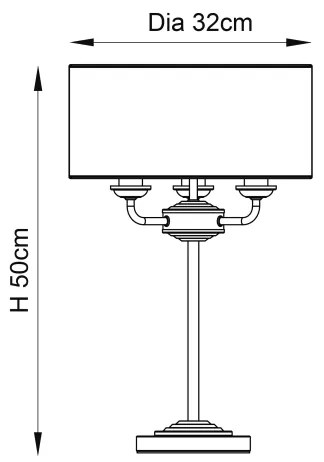 Endon 94369 - Stolní lampa HIGHCLERE 3xE14/18W/230V béžová/matný chrom