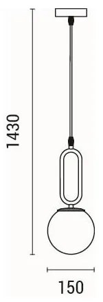 Lustr na lanku ORBA 1xE27/40W/230V mosaz